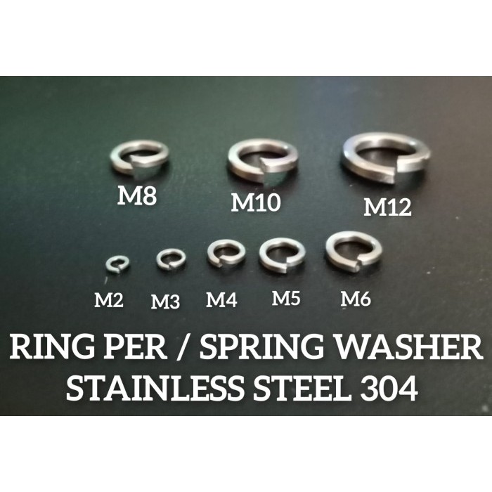 (30PCS)RING Per M6/M8/M10/M12 SPRING WASHER STAINLESS Ss304 | Shopee ...