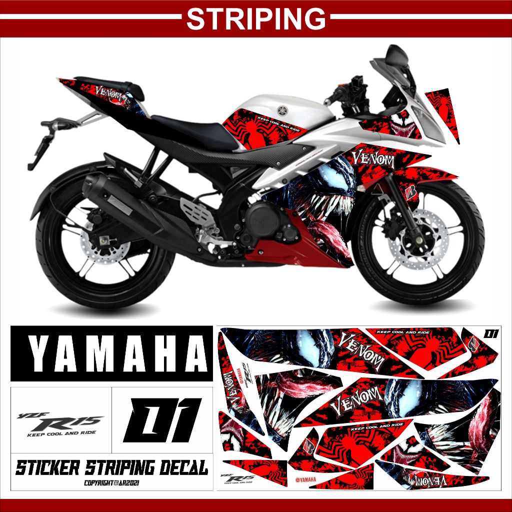 Yamaha r15 v2 old Motorcycle striping Sticker striping Tank body yamaha ...