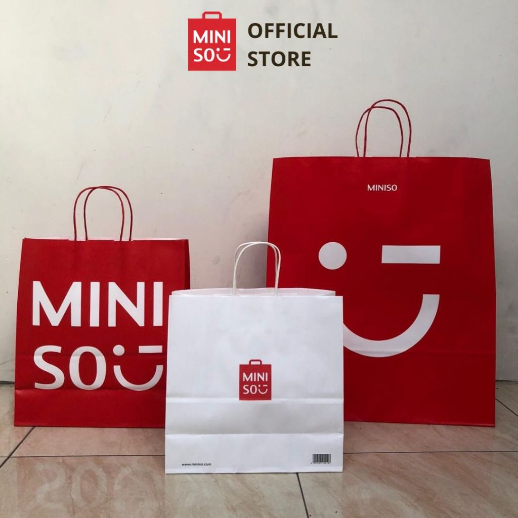 [FREE PACKING BUBBLE] ORIGINAL MINISO PAPERBAG SIZE SML | Shopee ...