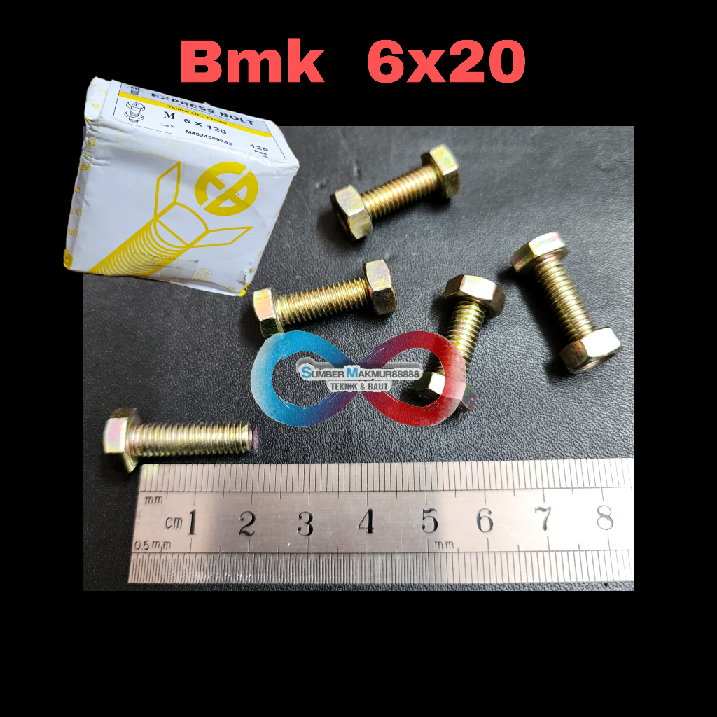 BOX - yellow bolt nut / bmk M 6UNT20 (Contents 400 pcs) | Shopee ...