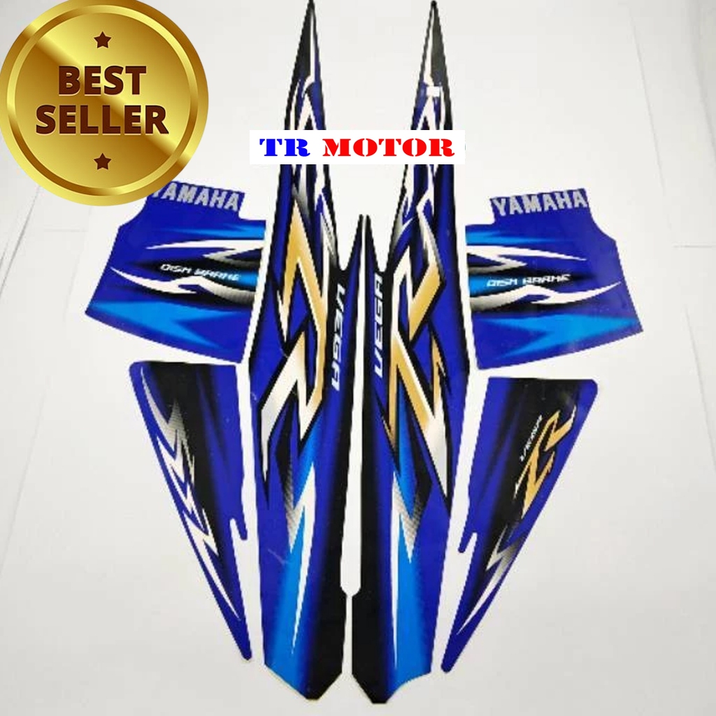 HITAM Striping Sticker Pole Yamaha Vega zr 2009 Blue Black Standard ...