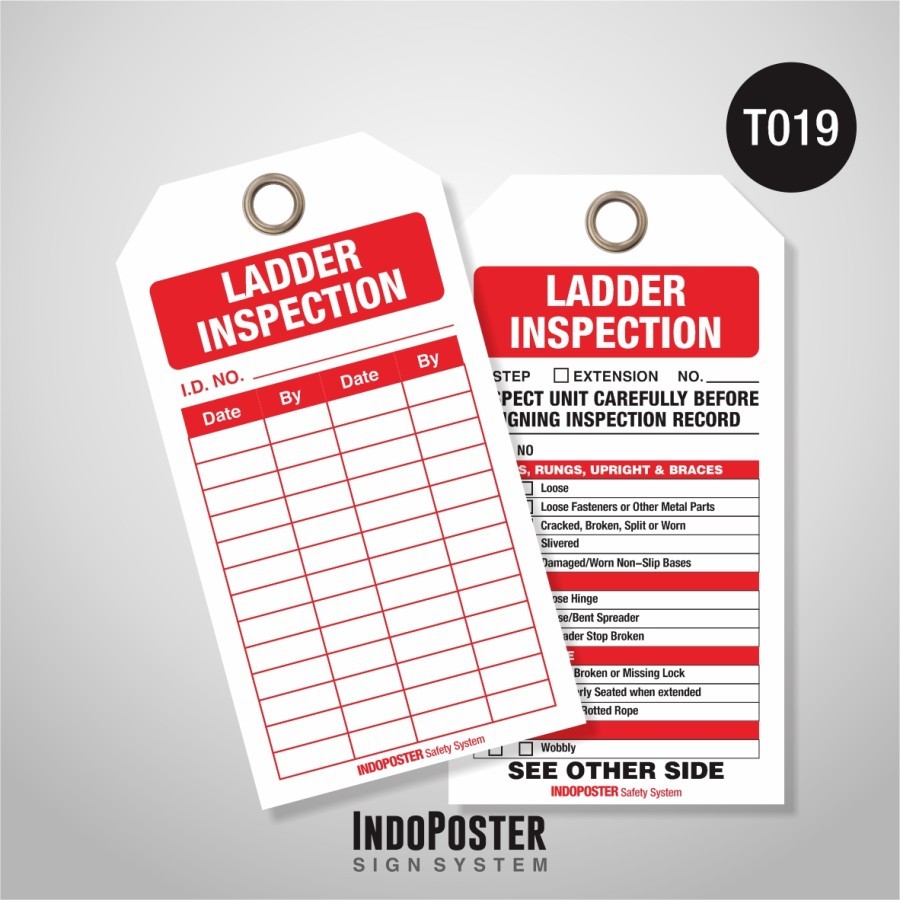 Tag Out LOTO PVC Safety K3 Ladder Inspection Stair Inspection Check ...