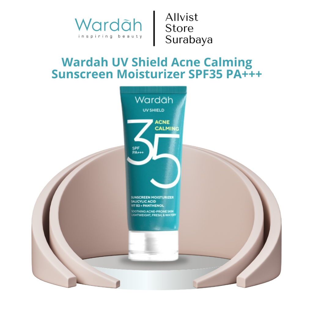 Wardah UV Shield Acne Calming Sunscreen Moisturizer SPF 35 PA+++ 35 ml || Allvist Store Surabaya ...