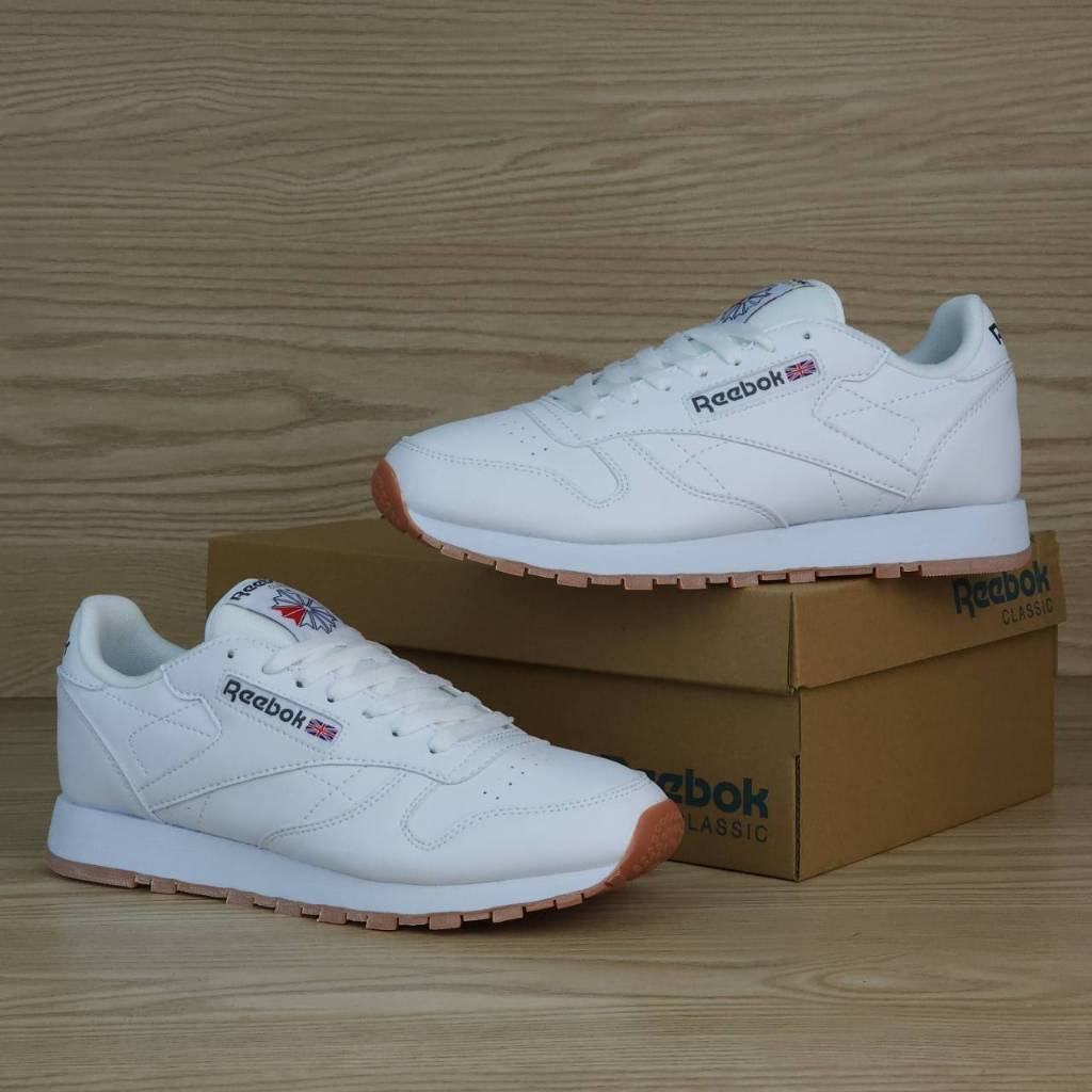 Original Reebok Classic Leather White Sneakers | Shopee Philippines