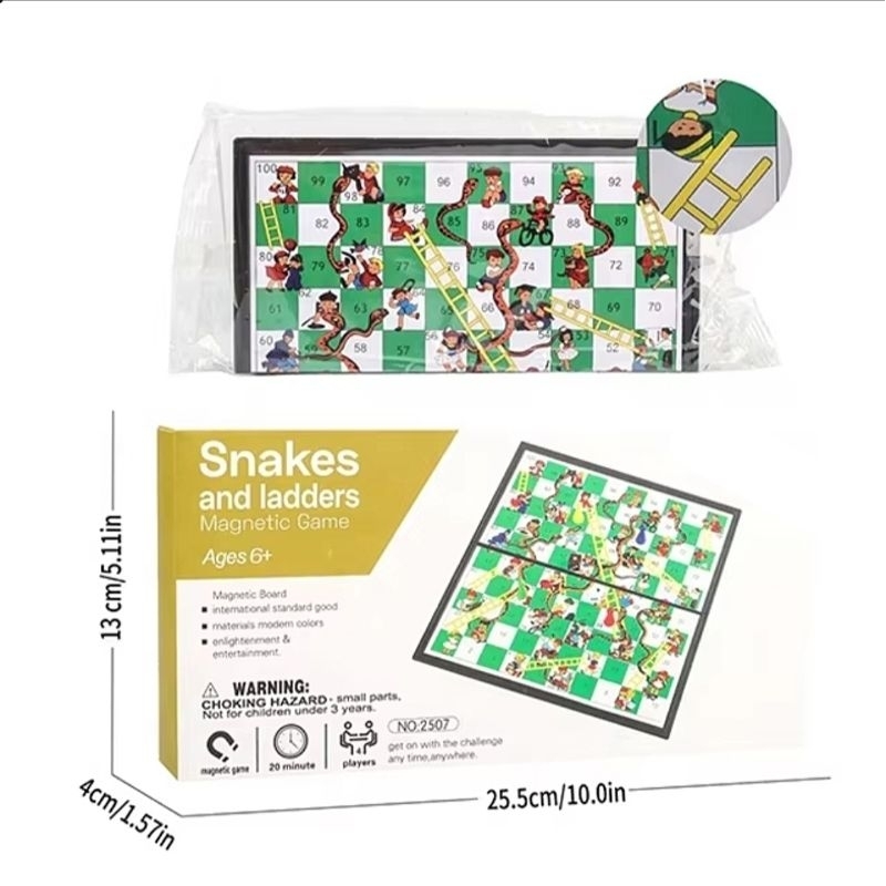 Snake Ladders Magnetic Board Game Snake Ladders Magnetic Game | Shopee ...
