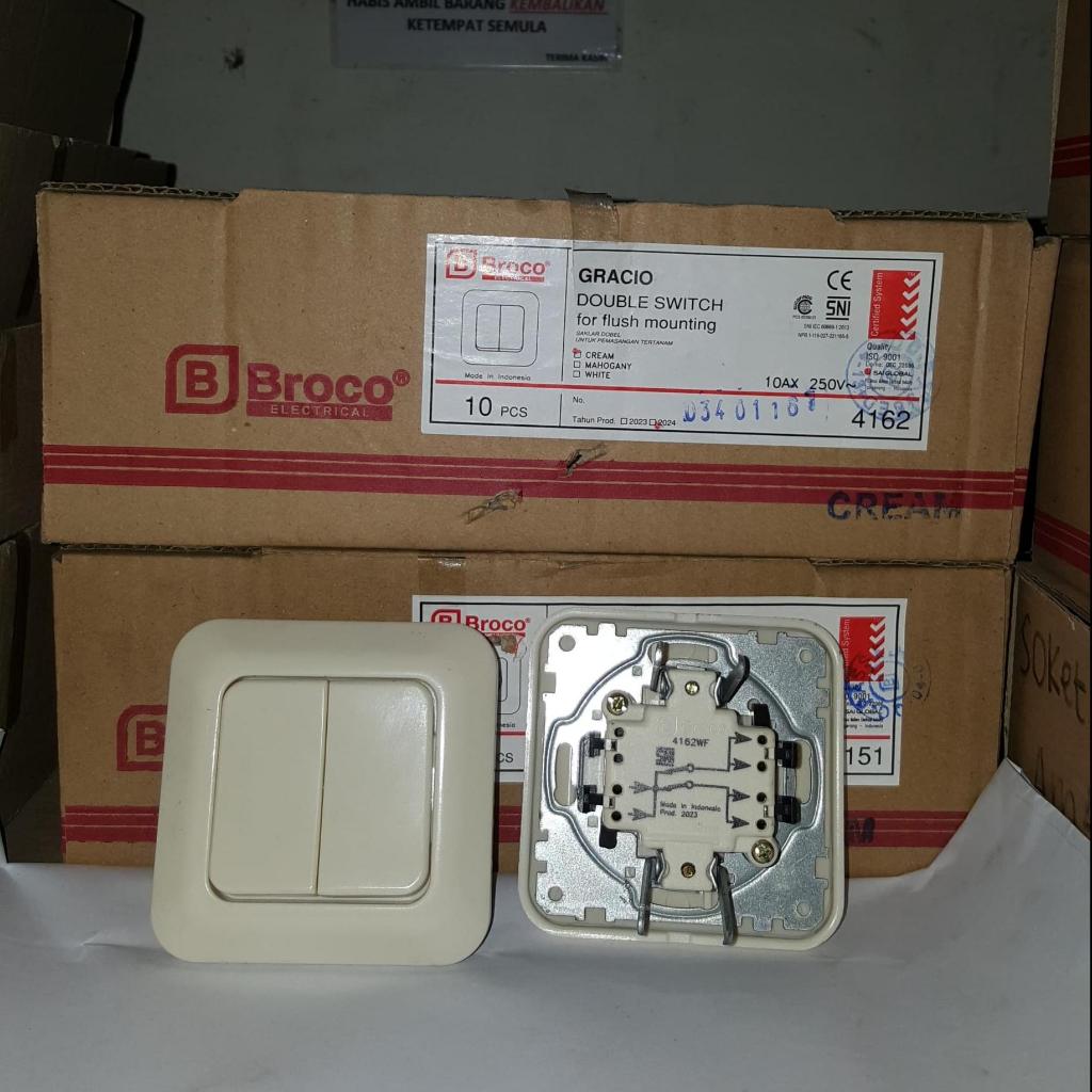 BROCO Double Switch 2G Gracio 4162 Double 2 Gang Switch - Cream ...