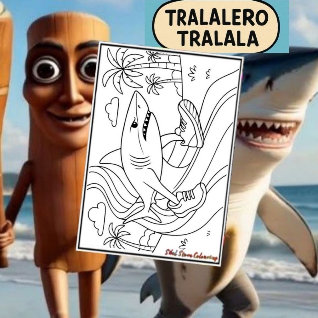 Traralero Tralala V1 Theme Coloring Paper contains 11 Sheets / Anomali ...