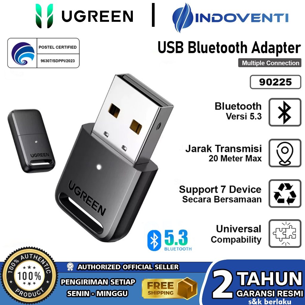 UGREEN Dongle USB Bluetooth 5.3 Adapter Transmitter Receiver Mouse Keyboard Speaker Windows ...