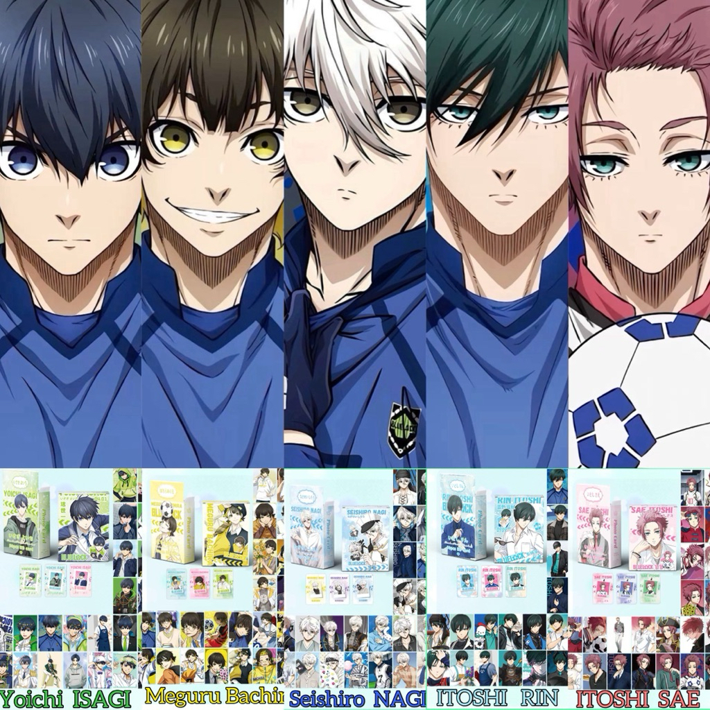 (50 sheets) Blue Lock Hologram Photocard Isagi Nagi Bachira Rin Sae ...