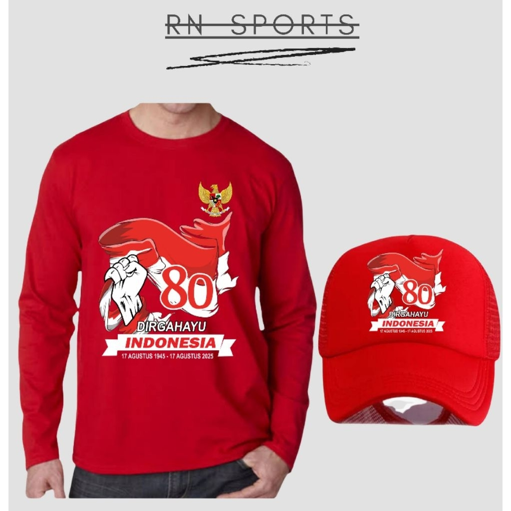 MERAH Kaos Hut Ri 80th Adult 2025 Baju August Race Paskibra Female ...