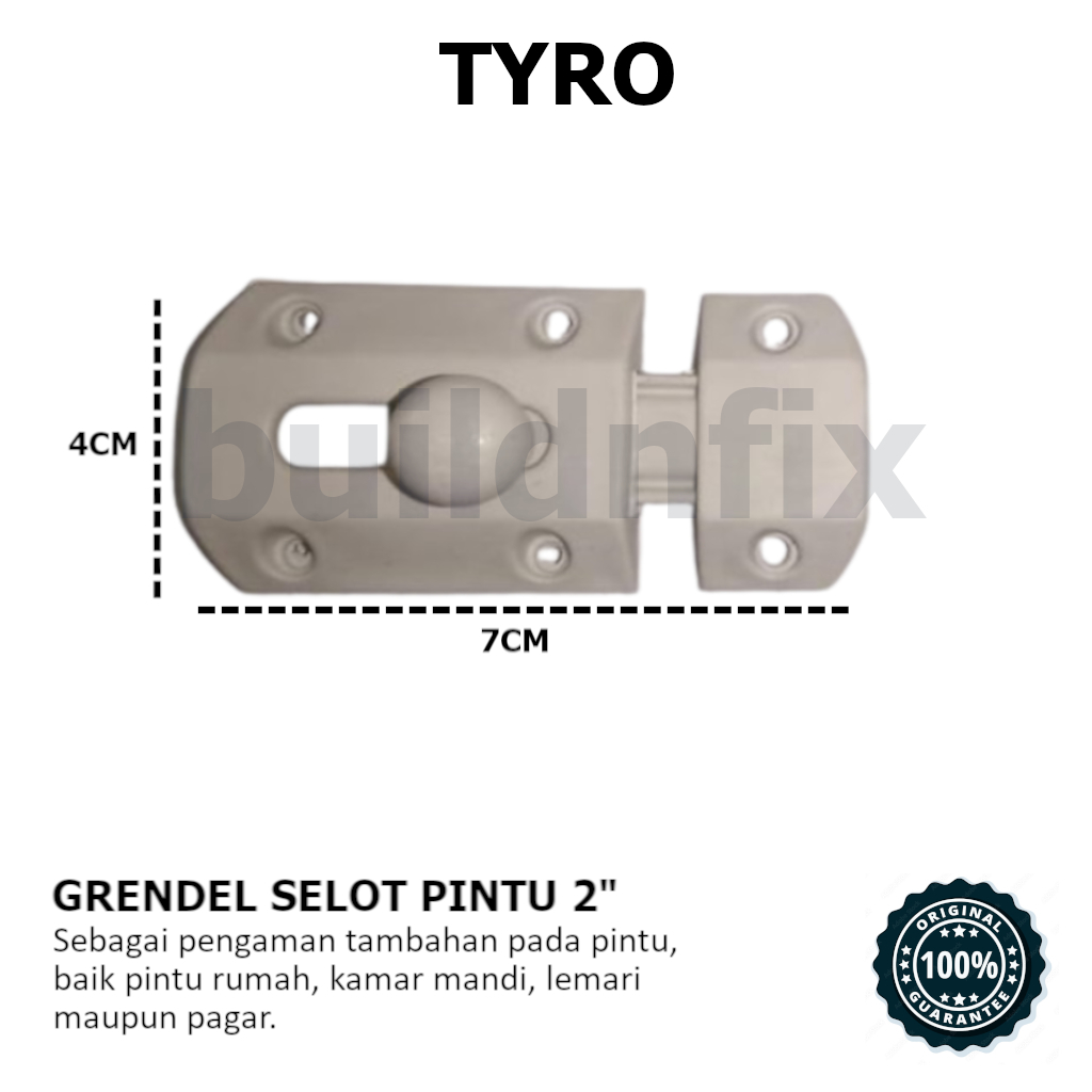 TYRO - PVC SLIDING GRENDEL BATHROOM DOOR 2" | Shopee Philippines