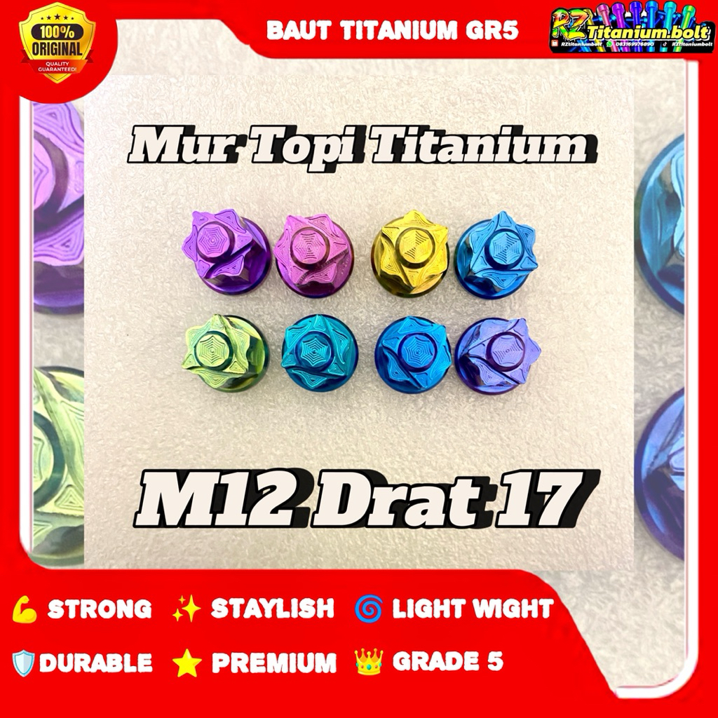 Titanium Cap Nut M12 Drat 17 Nut Close Nut Titanium Grade 5 Close Nut ...