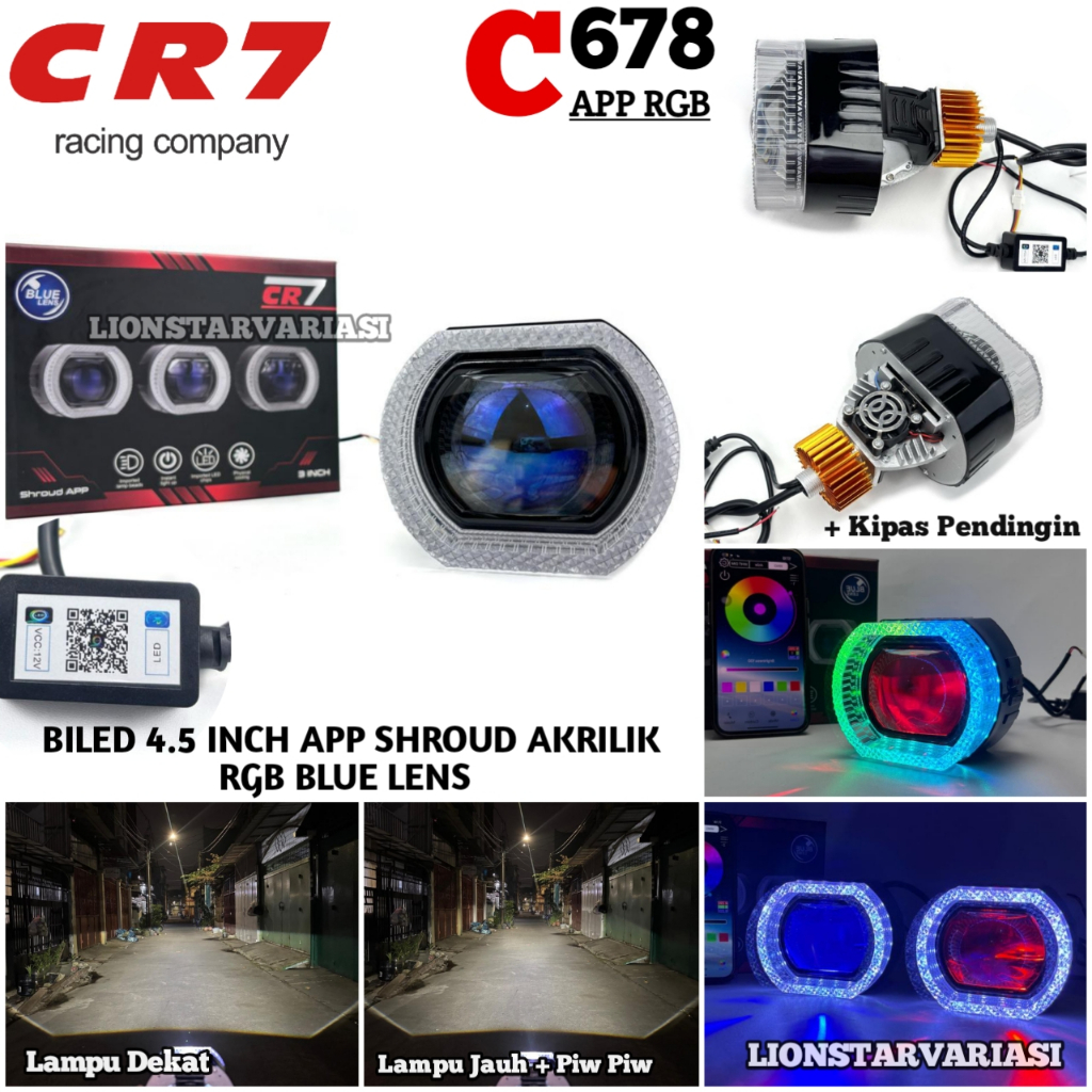 CR7 C678 - Projie Biled RGB 4.5 Inch Blue Lens Plus Devil Acrylic ...