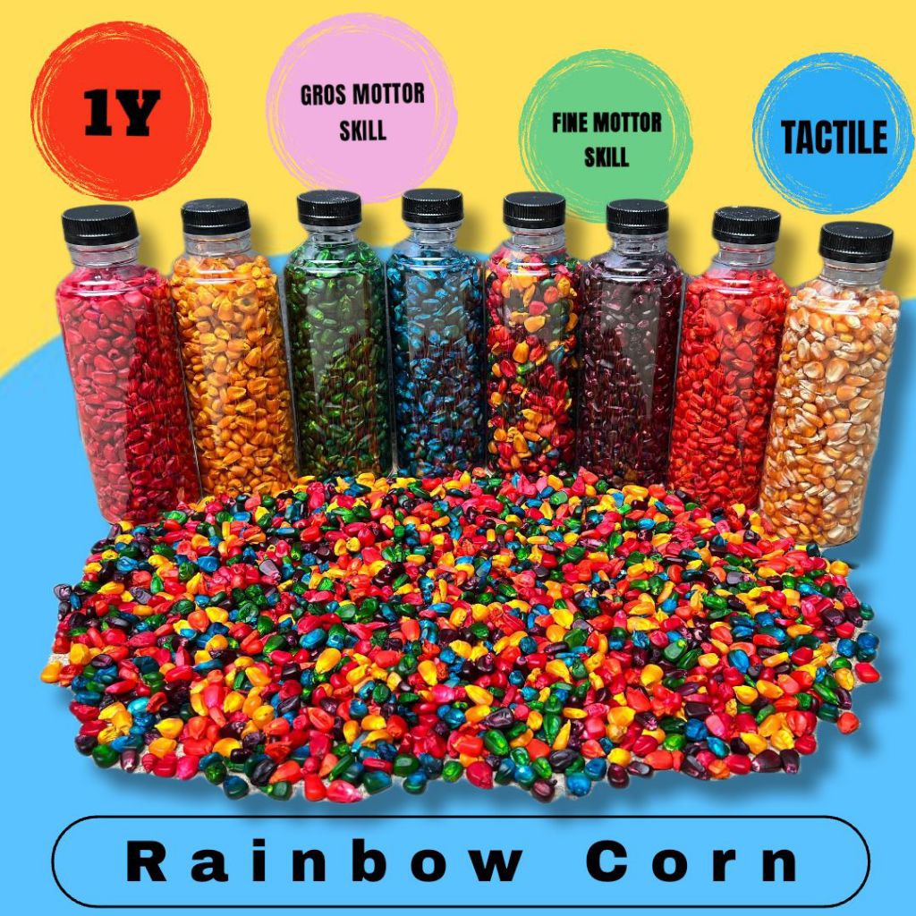 Rainbow Corn Tactile Sensory Toy Colorful Corn Seeds | Shopee Philippines