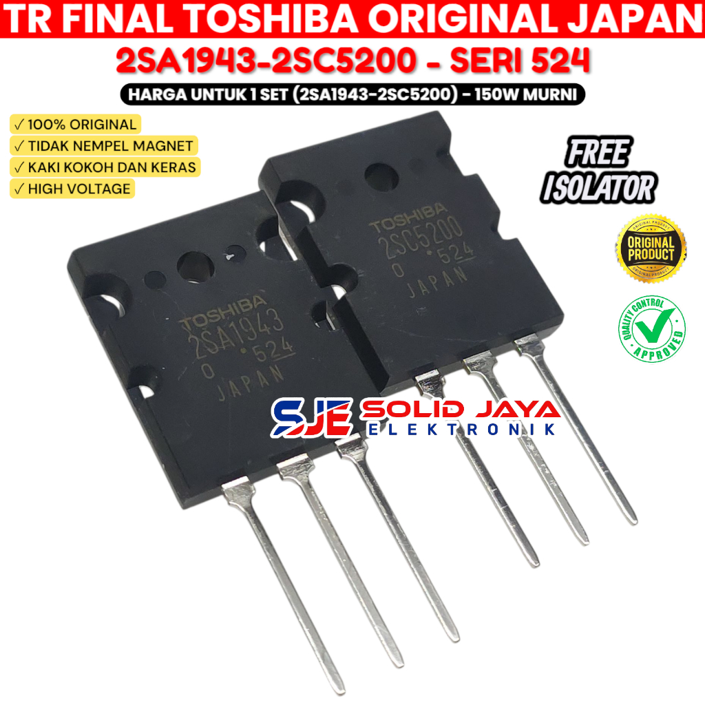 TR TOSHIBA 2SA1943 2SC5200 SERI LOT 524 JAPAN JAPAN ORIGINAL TOSHIBA FINAL TRANSISTORS 2 SA 1943 ...