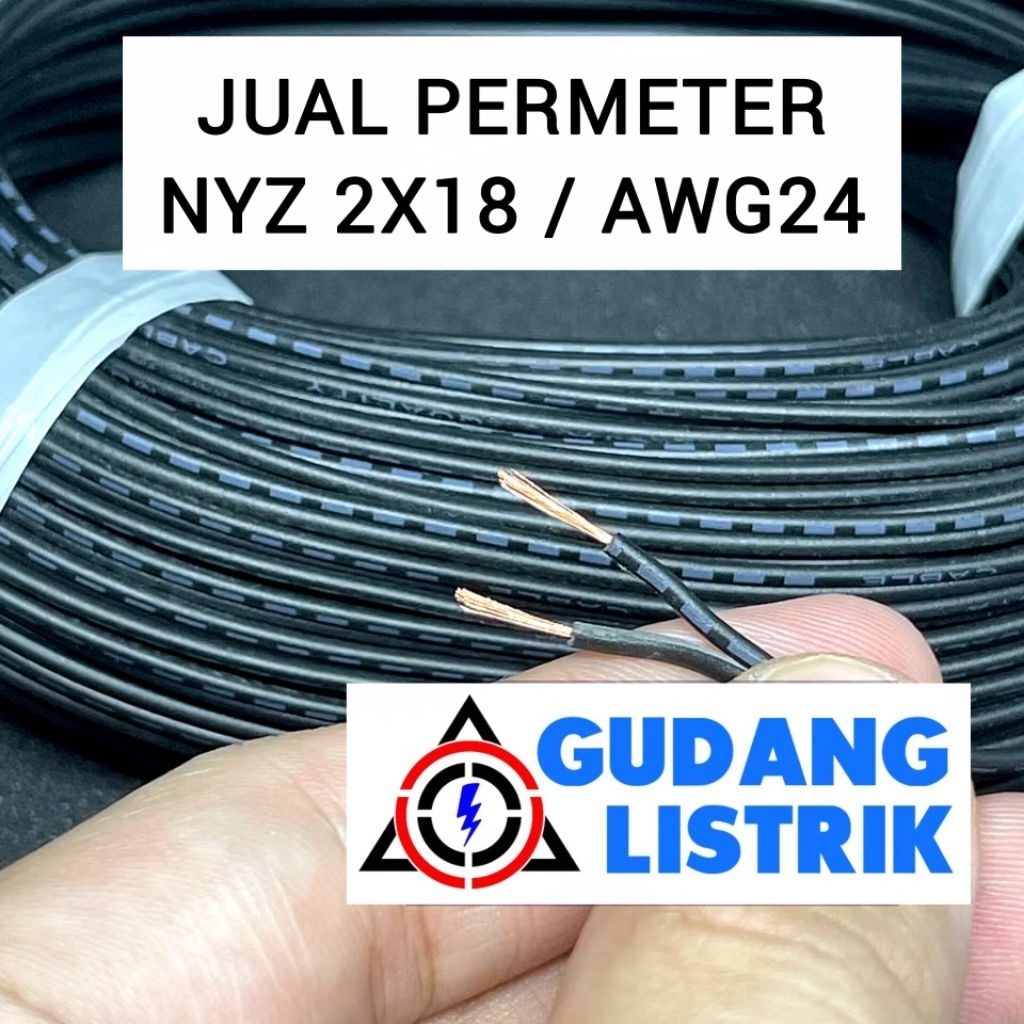 Per Meter NYZ 2x18 Yellow Copper Stranded Cable 2 Lines AWG24 Black ...