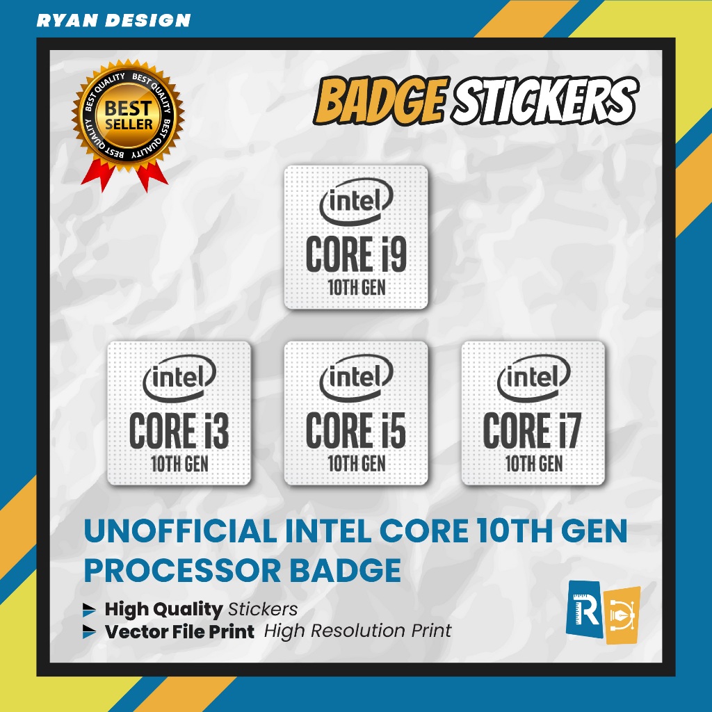 Intel Core i3 i5 i7 i9 Gen 10 Logo Sticker Badge Processor | Shopee ...