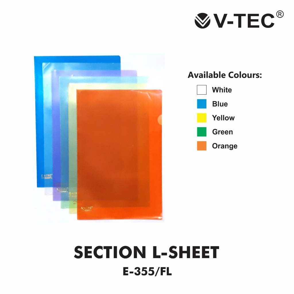 V-TEC Folder L Sheet Clear Plastic A4 - Transparent Document Folder ...