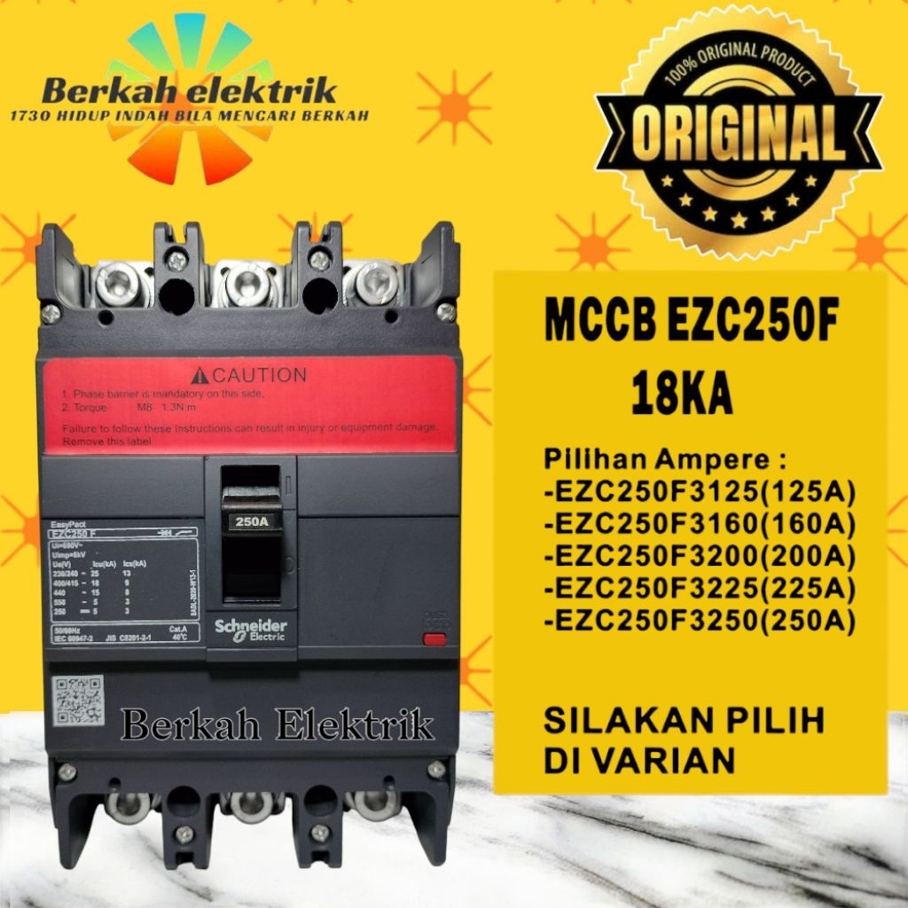 Mccb EasyPact EZC 250F 125A / 160A / 250A / 200A | Shopee Philippines