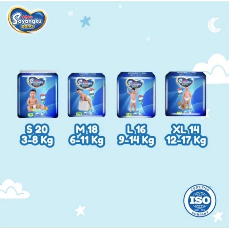 SAYANGKU Diaper Pants Regular Pack Baby Diapers S20 M18 L16 XL14 ...