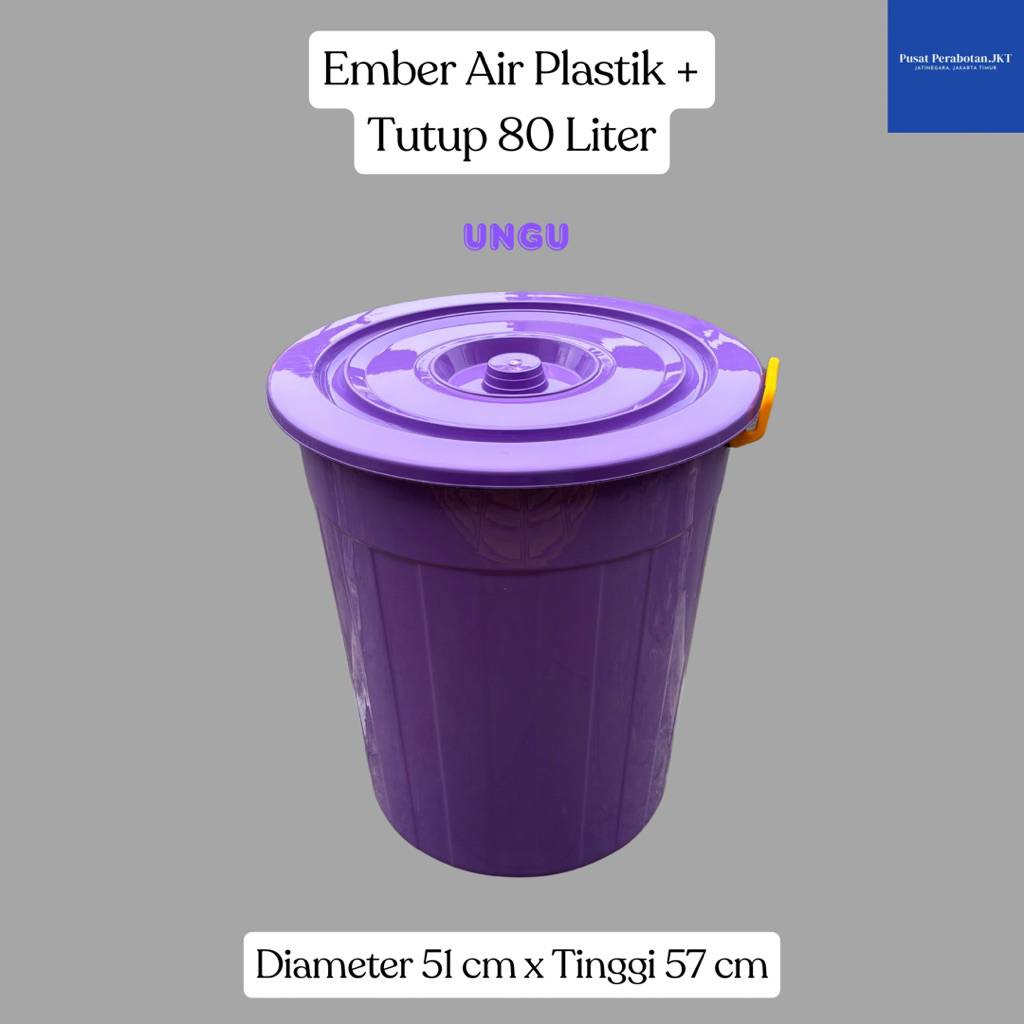 UNGU PURPLE - Plastic Water Bucket + Lid 80 Liter Color / Jumbo Large ...