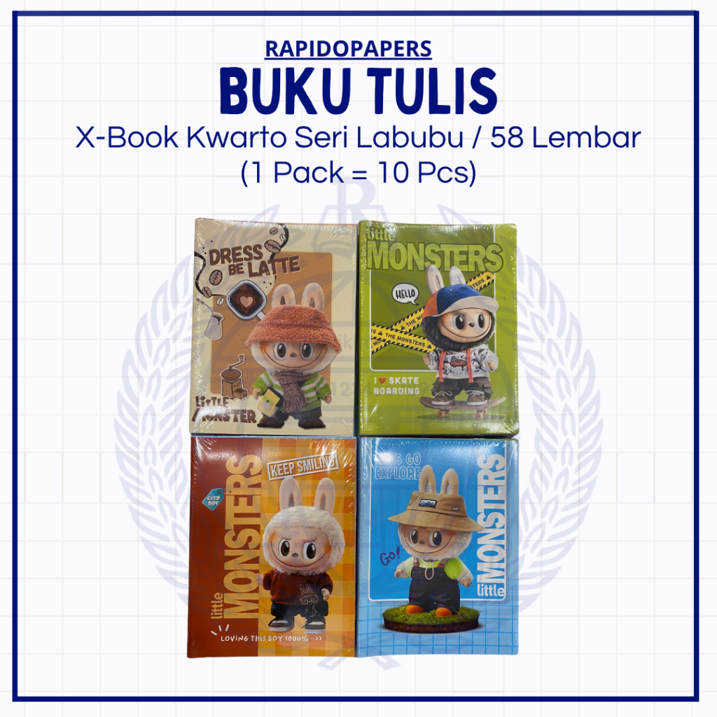Labubu Writing BOOK [X-BOOK, 1 Pack contains 10 Books, 58 Sheets ...