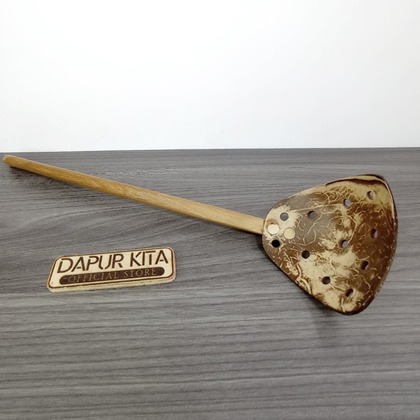 Unique and Unbreakable Coconut Shell Hole Spatula | Shopee Philippines