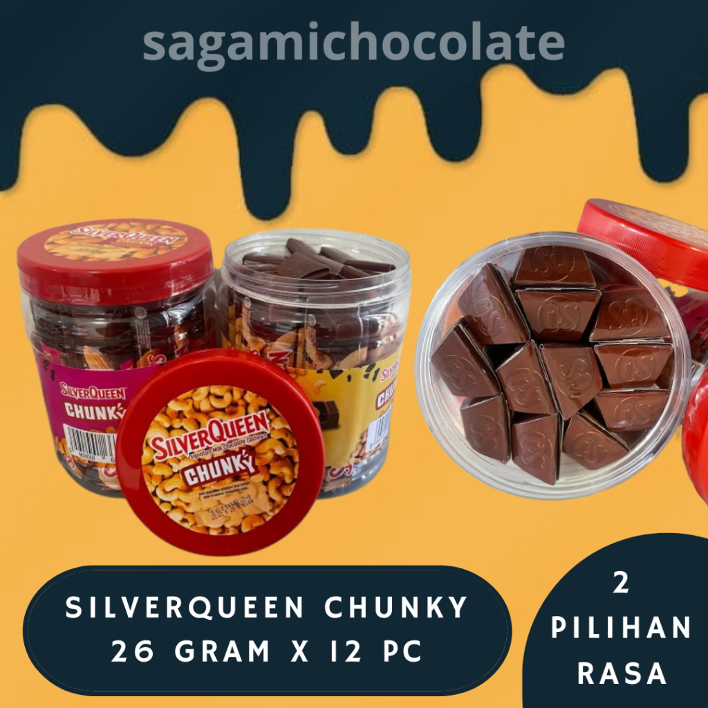SILVERQUEEN CHUNKY BAR JAR 26 GR JAR/ (1 JAR 12 PC/) | Shopee Philippines