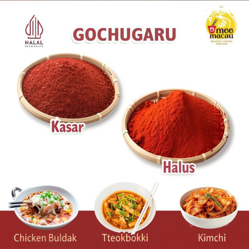 Gochugaru Halal MUI / Korean Red Pepper Powder Chili Powder - Coarse ...