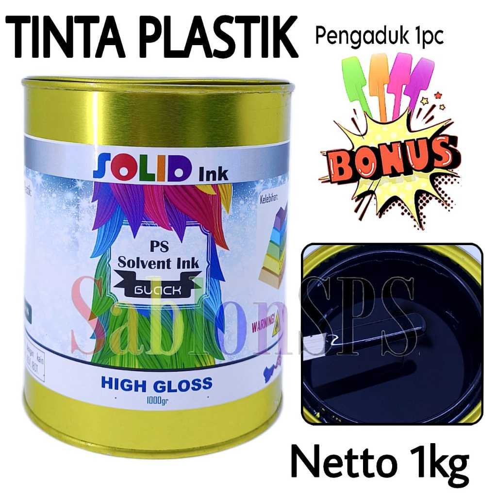 SCREEN PRINTING PAINT PLASTIC BAG SACK 1KG BLACK BLACK 92 POLYMATE ...
