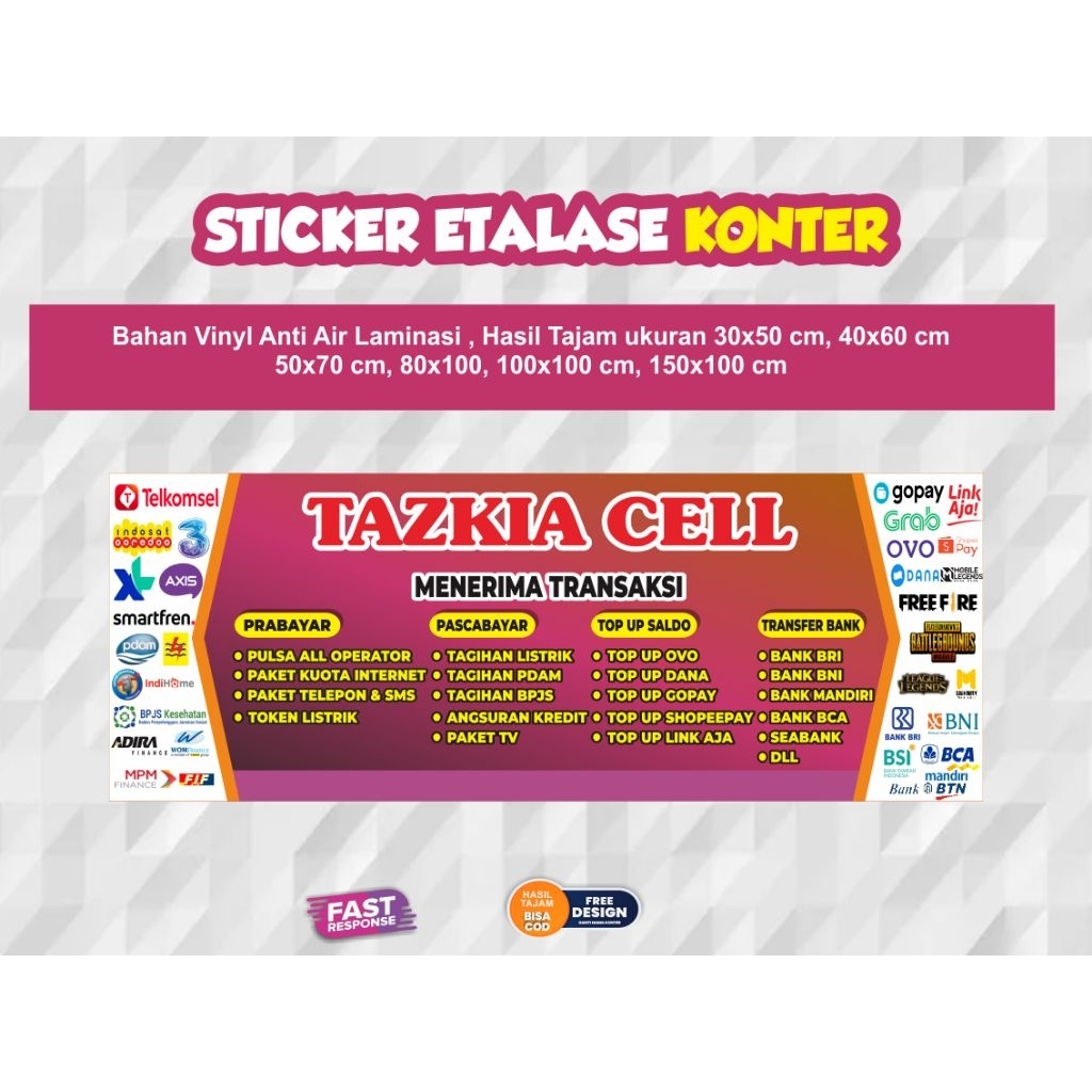 Custom Credit Counter Bottom Showcase Sticker Free design | Shopee ...