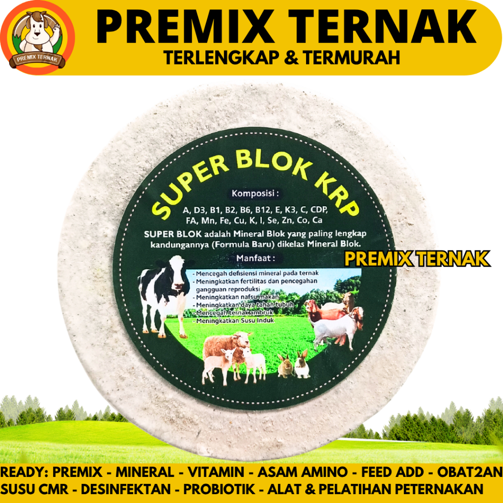 SUPER BLOK KRP 500 GRAM - Mineral Block Vitamin Block for Cows ...