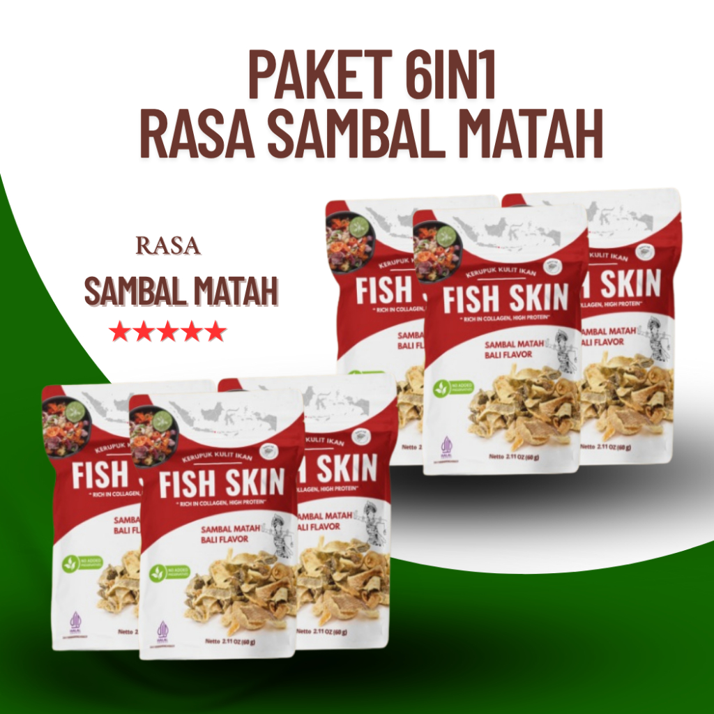Caliofish Package 6IN1 Fish Skin Crackers Fish Skin Flavored with ...