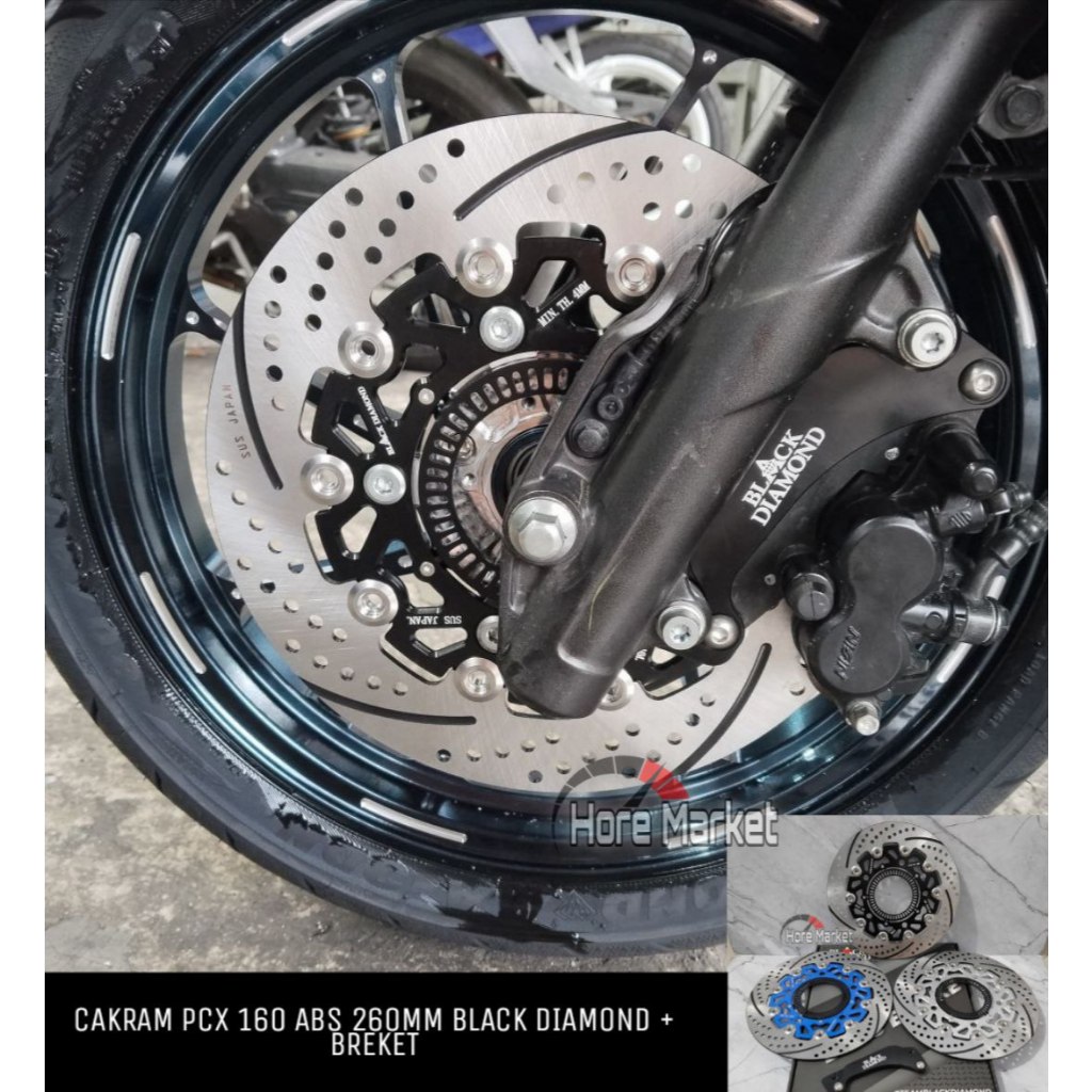 BLACK DIAMOND DISC DISC PCX 160 ABS NEW 2025 2024 2023 2022 LOUD SENSOR ...