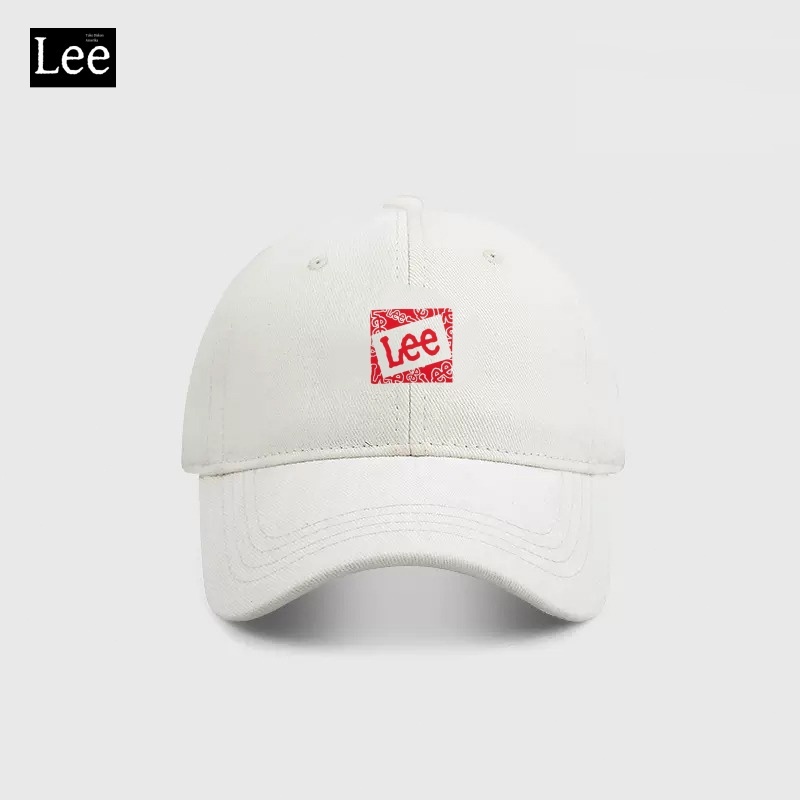 MERAH White Lee Hat with Red Square Logo - Cool Casual Accessory ...