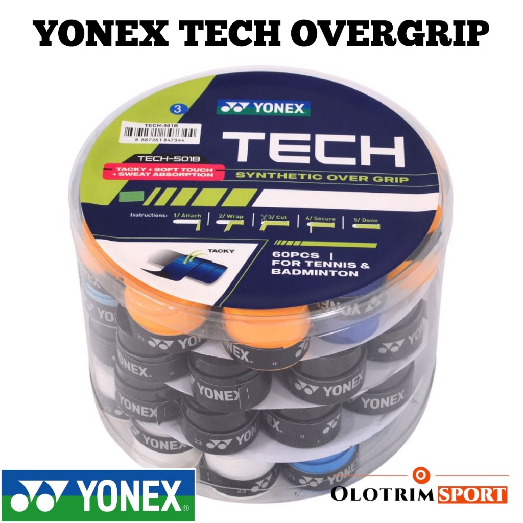YONEX TECH OVER GRIP 501B TACKY Rubber Grip for Original Badminton ...