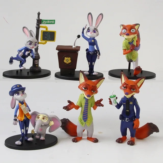 Zootopia Judy And Nick'S Story Figures Set of 6 topper display | Shopee ...
