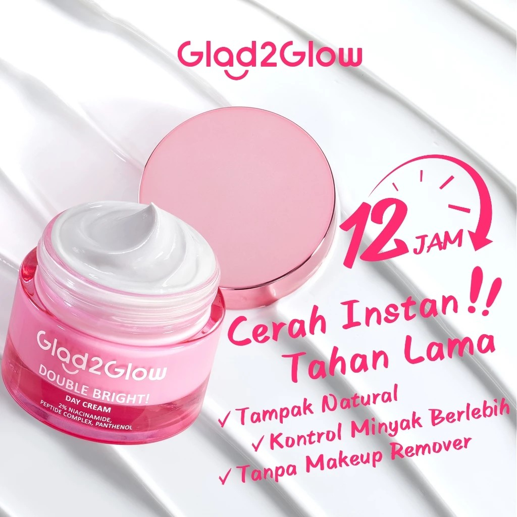 Glad2Glow Double Bright Day Cream tone up cream moisturizer brightening ...