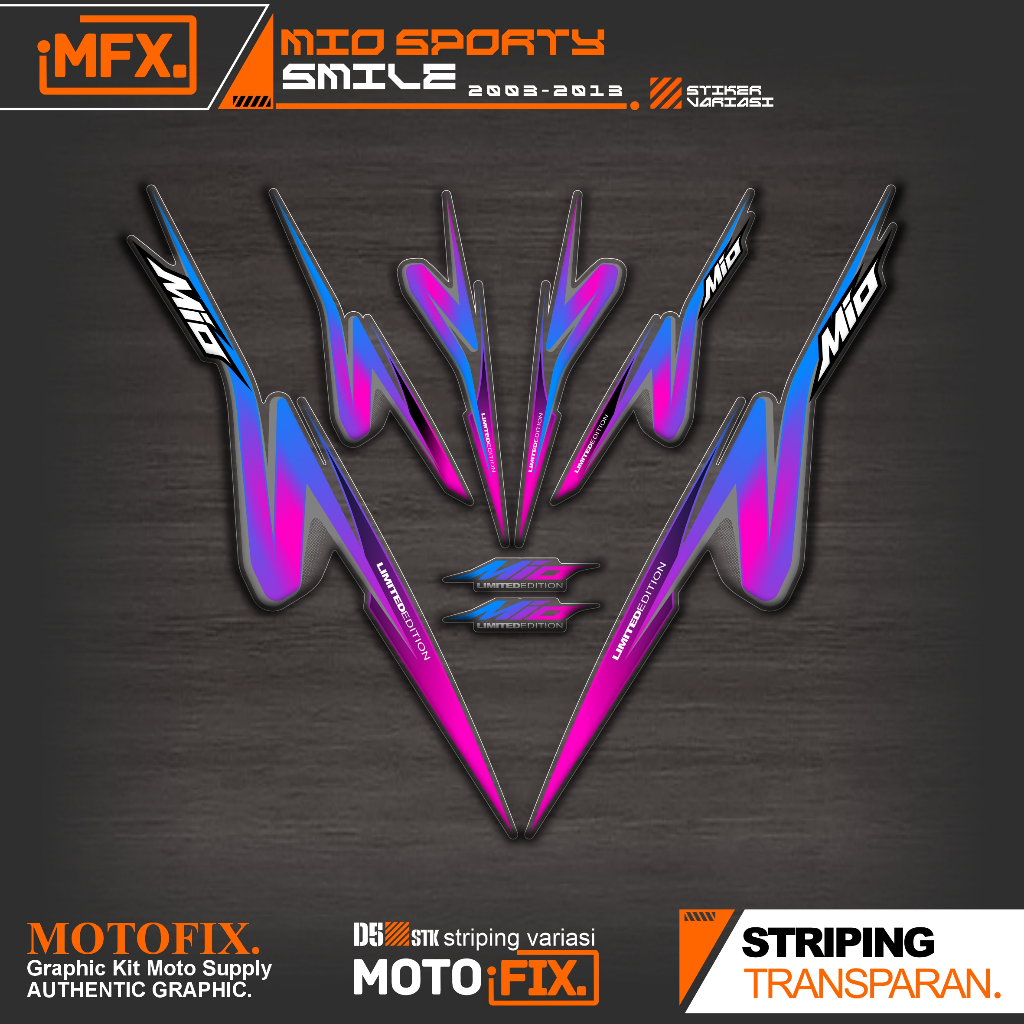 UV TRANSPARENT STRIPING MIO SPORTY MOTIF 80 CLEAR STICKER YAMAHA MIO ...