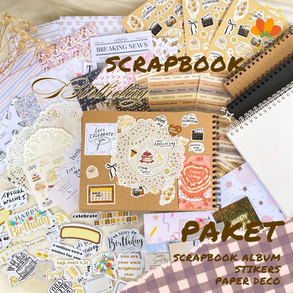 STICKER SCRAPBOOK KIT JOURNAL KIT AESTHETIC birthday scrapbook album ...