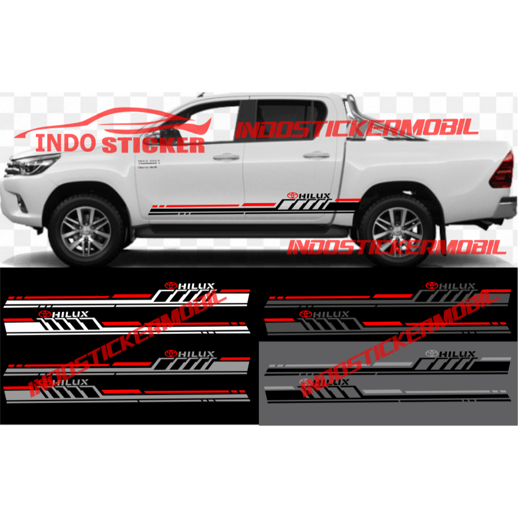 Cutting sticker for Hilux car, side body stripe list sticker for toyota ...
