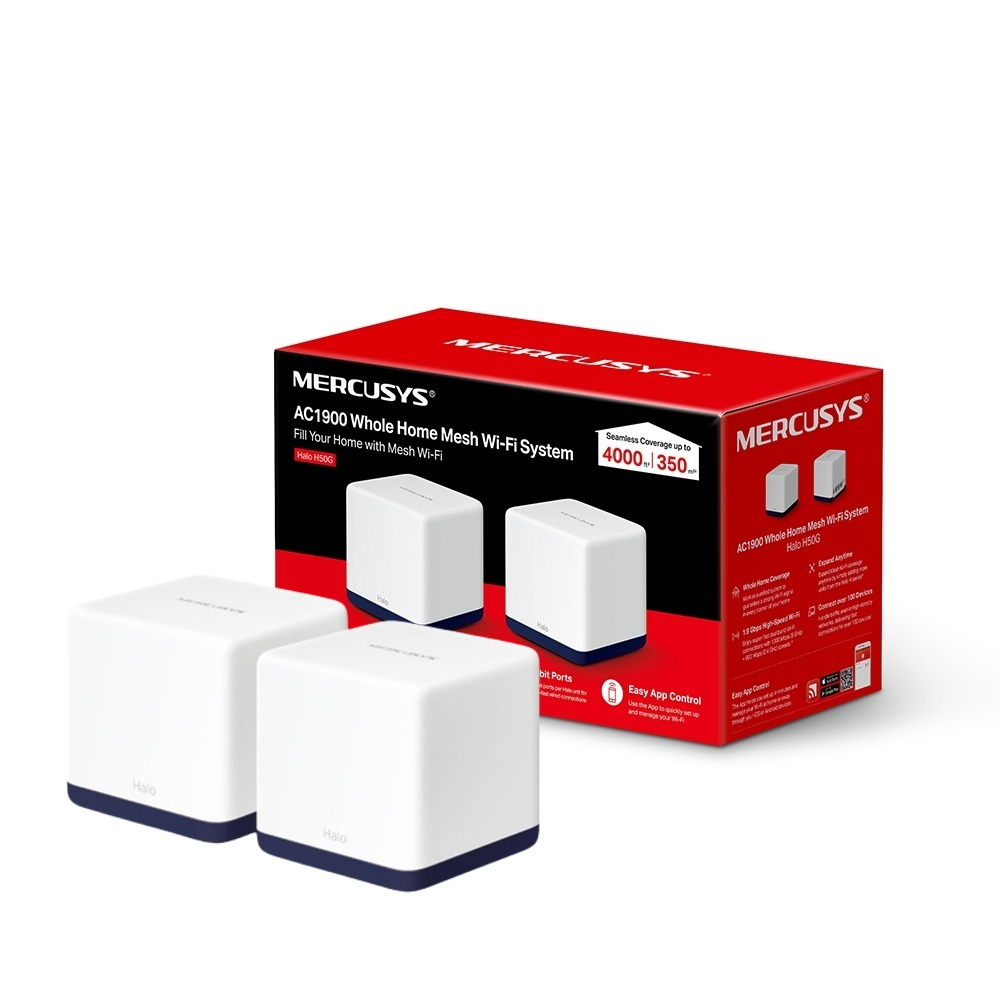 Mercusys AC1900 Whole Home Mesh Wi-Fi Halo H50G (2 Pack) | Shopee ...