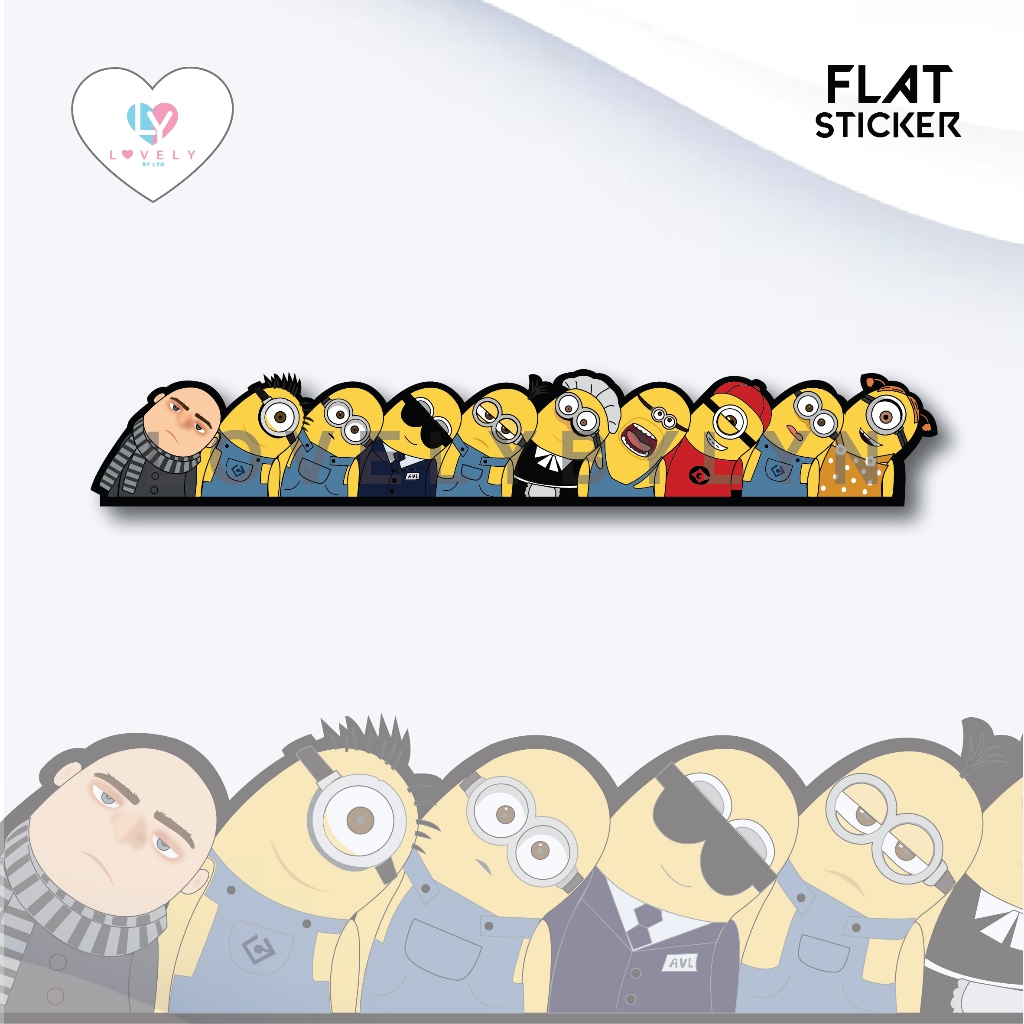Diecut Minion Horizontal Flat Sticker | Shopee Philippines