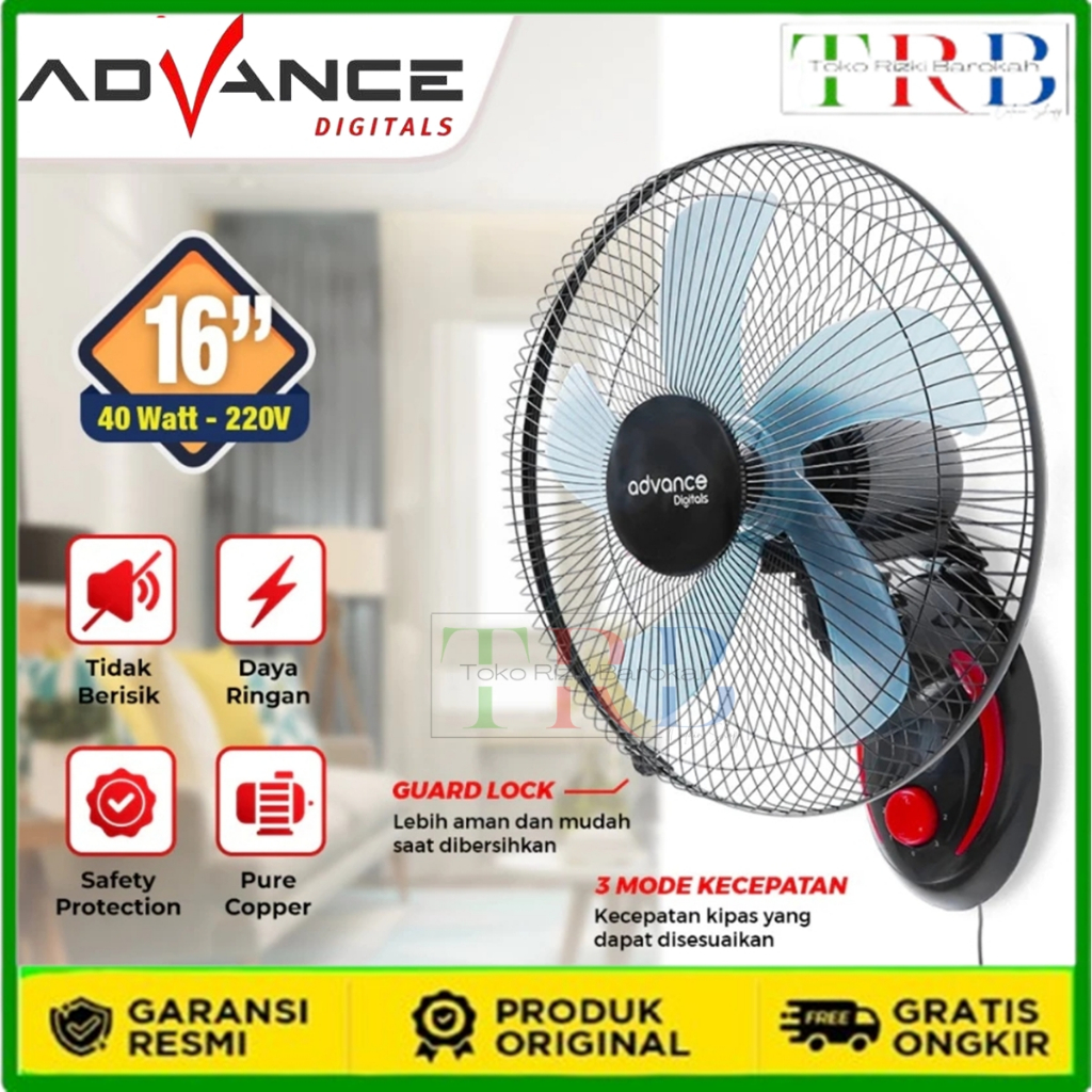 New Advance Wall Fan 16 Inch 5 Plastic Blades - 1 Year Warranty - WF ...