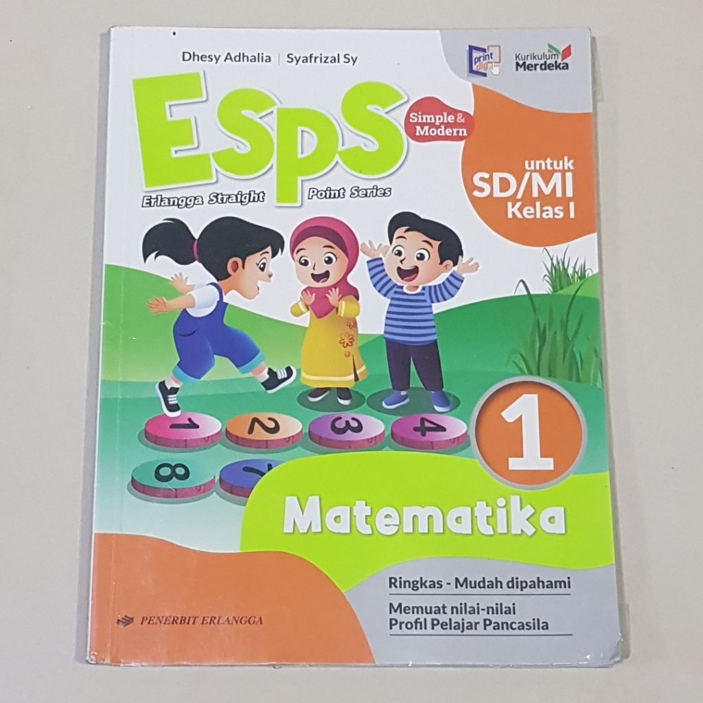 ESPS Mathematics Book for Class 1 SD MI Erlangga Merdeka Kurmer ...