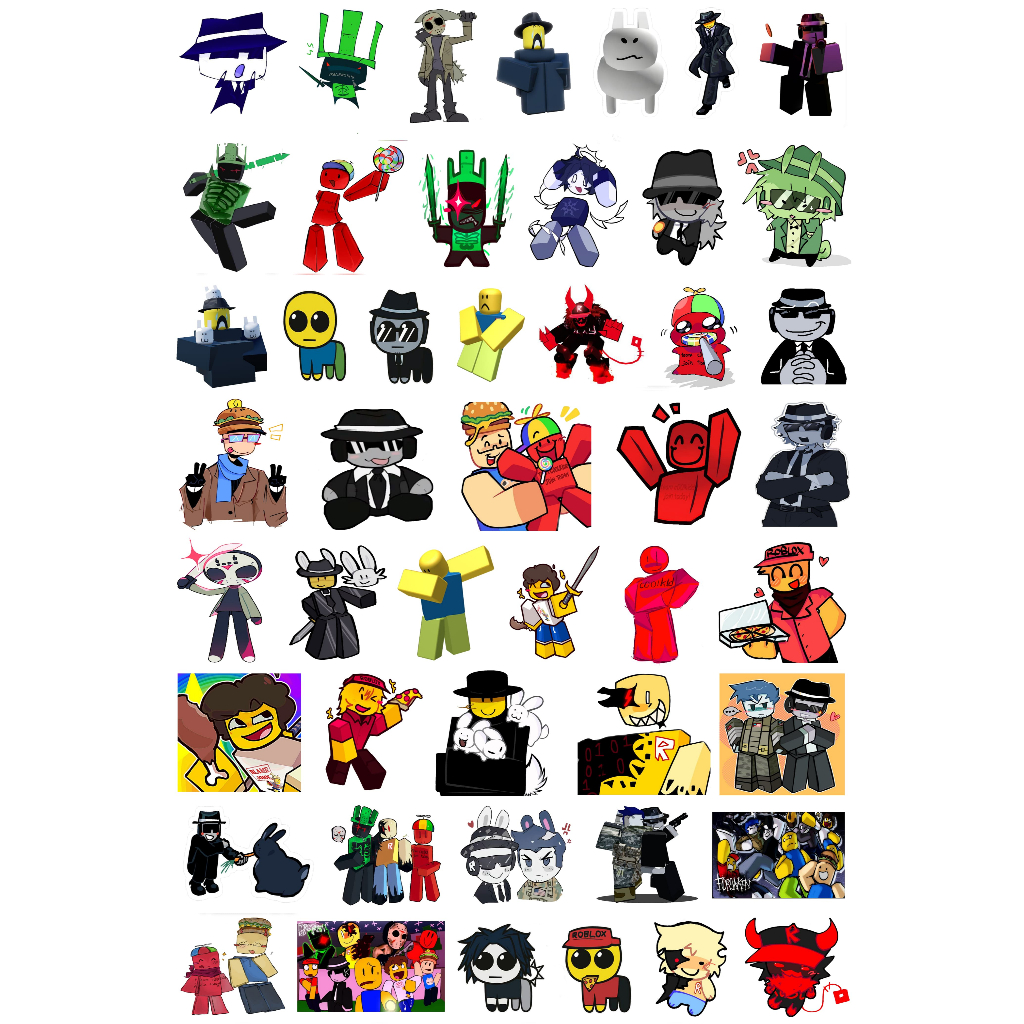 FORSAKEN ROBLOX STICKER Set of 30pcs NOOB STICKERS ELLIOT CHANCE ...