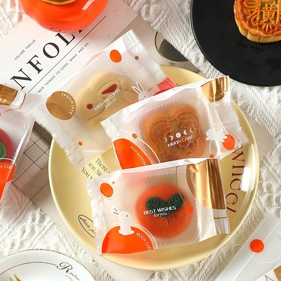 (100 sheets) Plastic Mooncake 50gr 75gr 100-125gr Plastic Mooncake ...