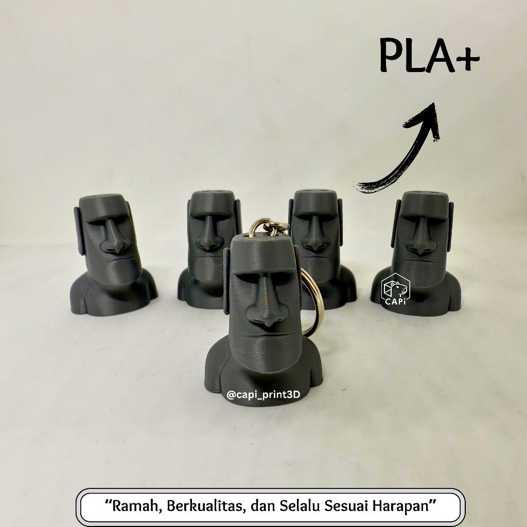 Unique Funny Moai Statue (Hanci) | Moai Keychain 3D Print Aesthetic ...