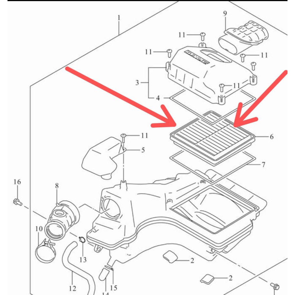 SUZUKI AIR FILTER AIR CLEANER FILTER/ GIXXER SF 250SUZUKI (Gb. 6 ...