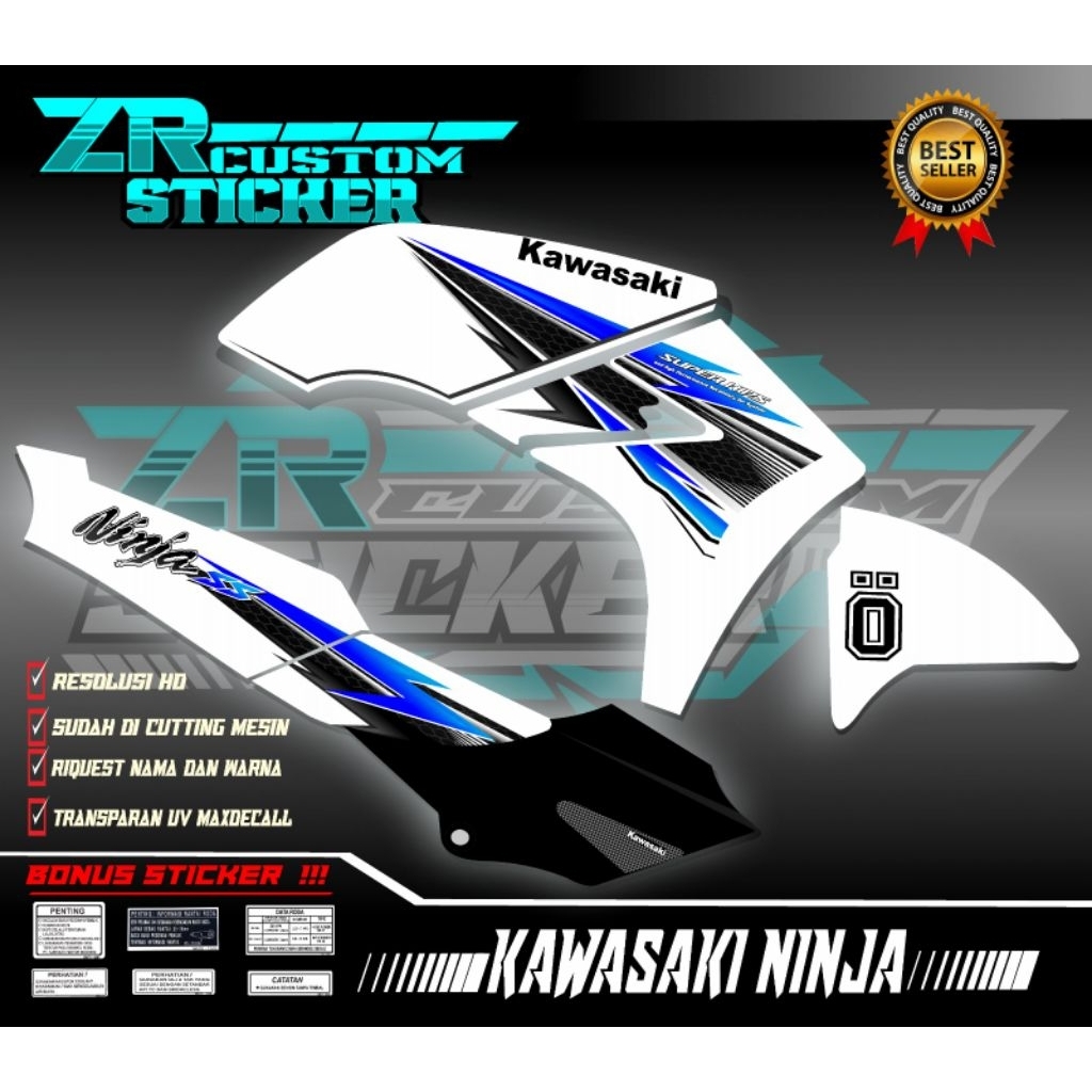 MESIN Latest white body transparent ninja ss striping Sticker, MAXDECAL ...